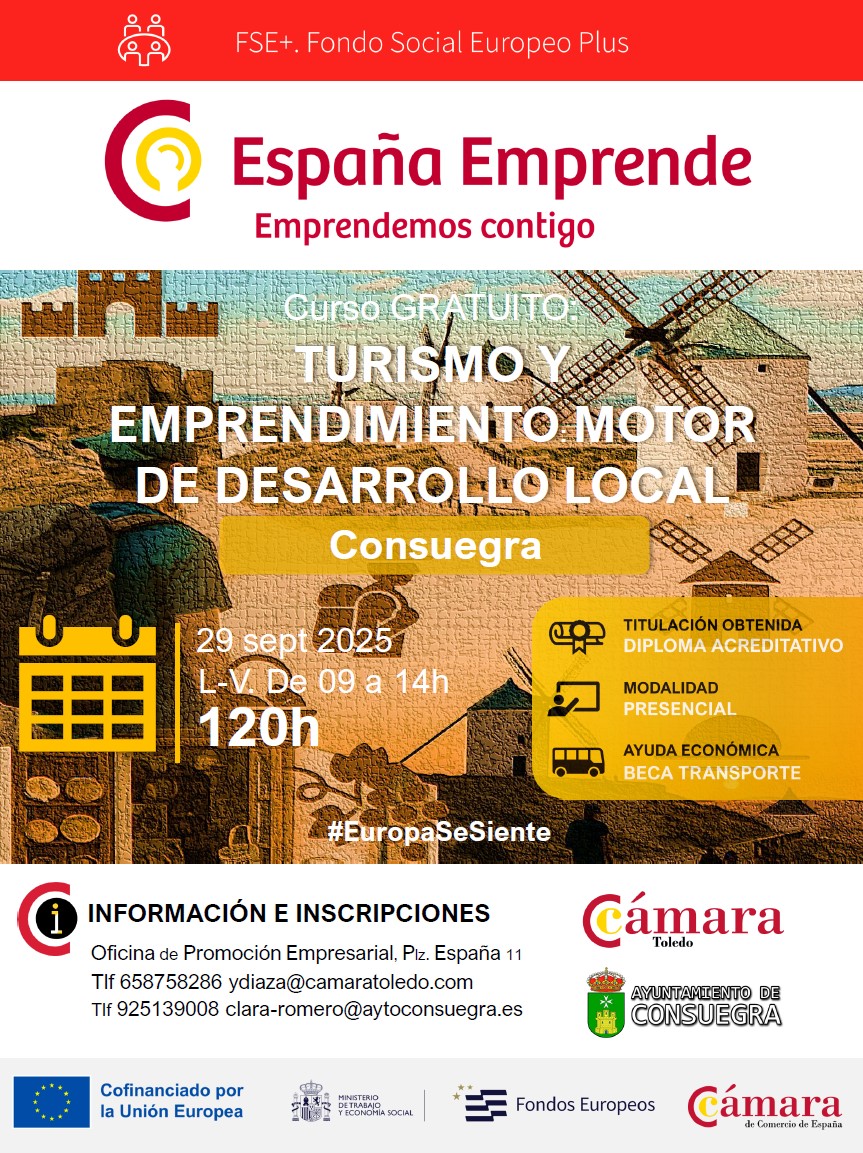 Curso gratuito "Turismo y emprendimiento, motor de desarrollo Local" - Ayuntamiento de Consuegra